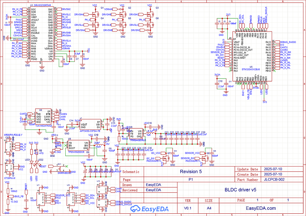 DRV8323 and STM32G431 Prototype Schematic Review - hardware support ...