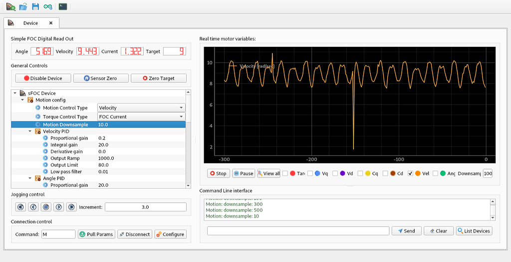 Spike on Velocity in simplefoc studio - hardware support - SimpleFOC Community